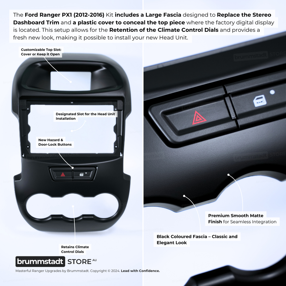 Ford Ranger 2012-2015 PX - Premium Head Unit Upgrade Kit: Radio Infota ...