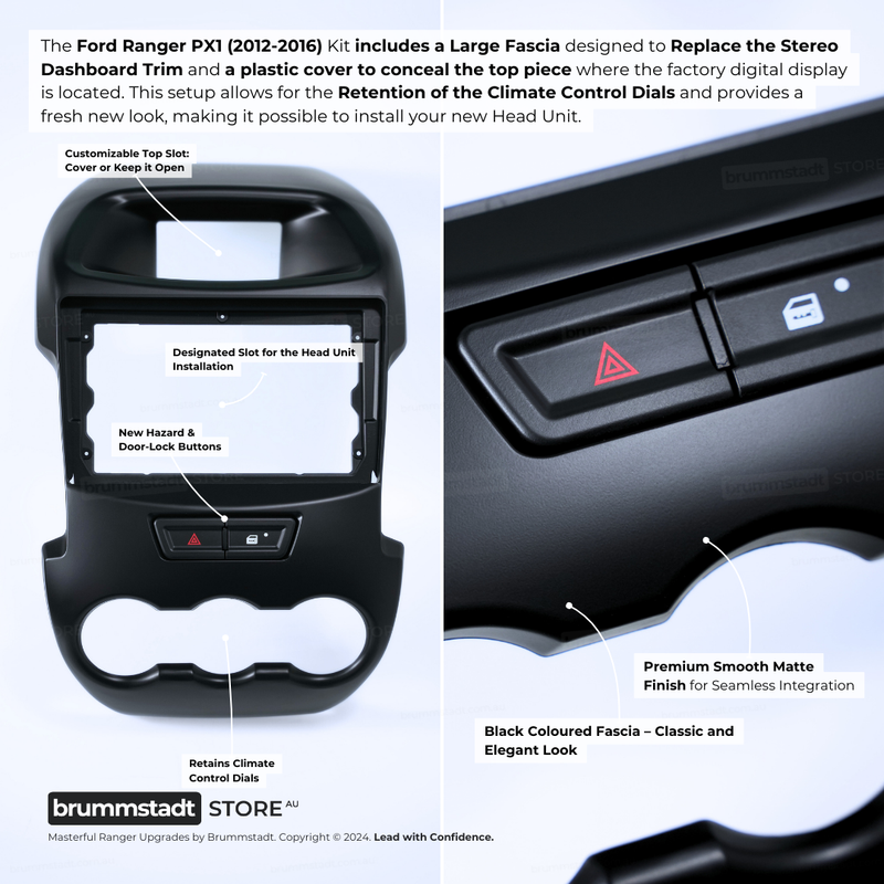 Ford Ranger 2012-2015 PX - Premium Head Unit Upgrade Kit: Radio Infota ...